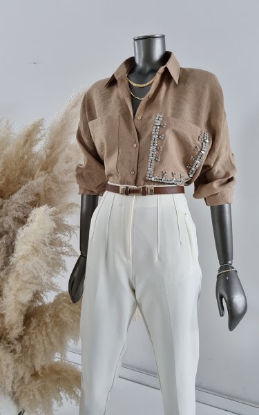 400 1246 Selma Taş Airobin Gömlek | Adem Exclusive